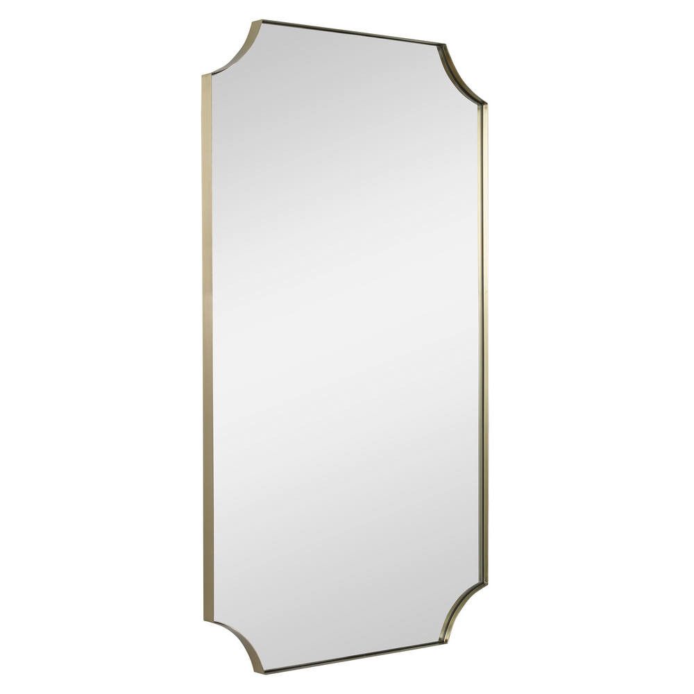 Lennox Brass Scalloped Corner Mirror | Traditional Style Decor