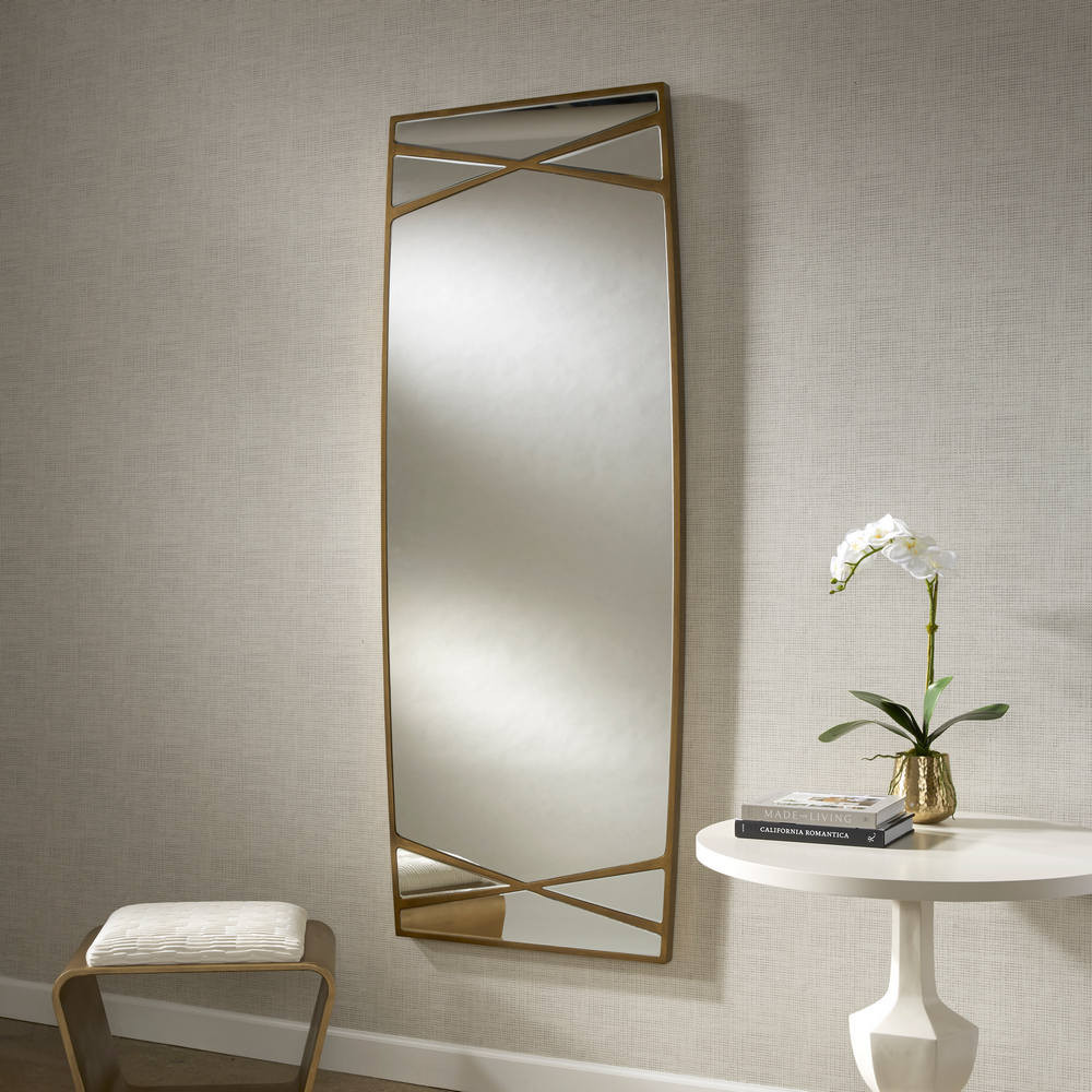 Gentry Oversized Gold Mirror | Mid-Century Style Wall Mirror