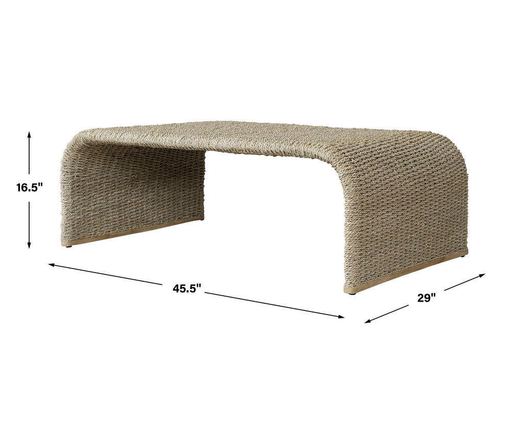 Calabria Woven Seagrass Coffee Table | Coastal Style Accent Table