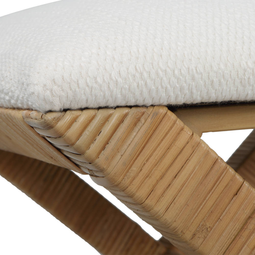 St. Tropez Rattan Small Bench | Mid-Century Style Bedroom Furniture