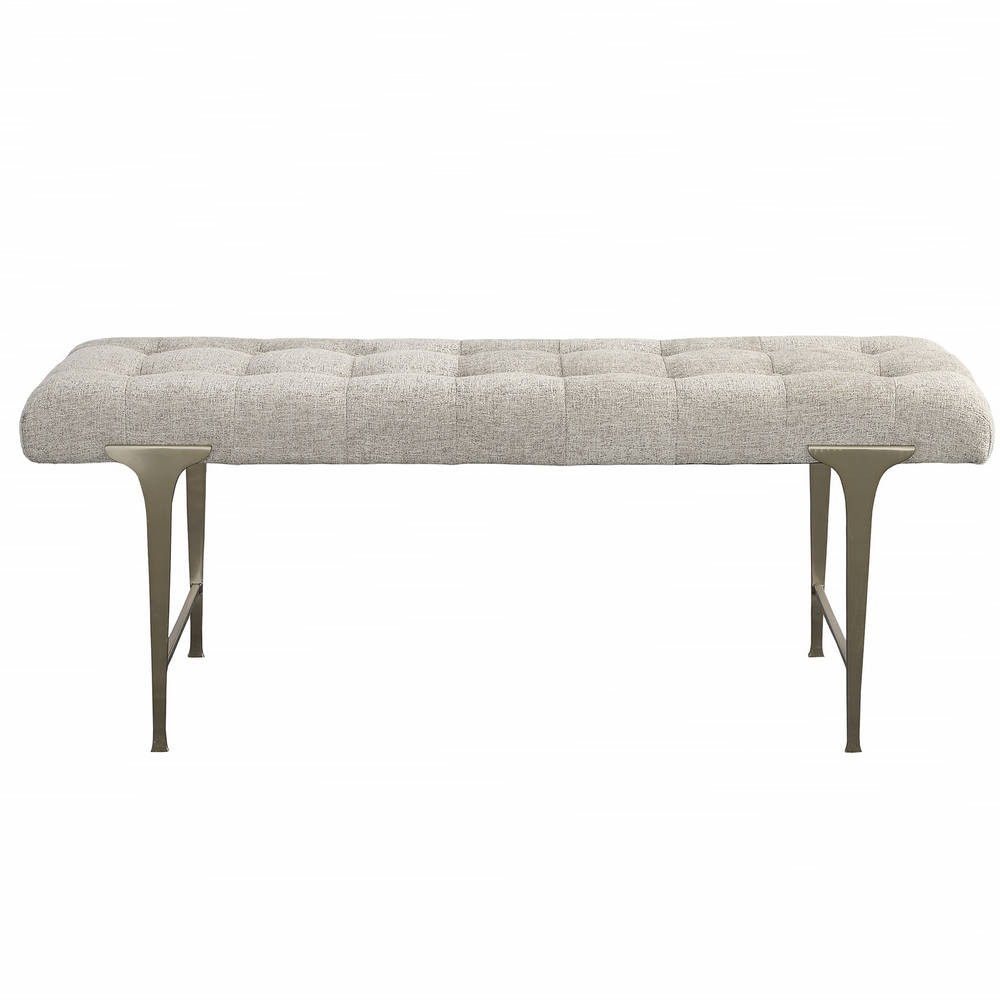 Imperial Upholstered Gray Bench | Traditional Style Accent Chair