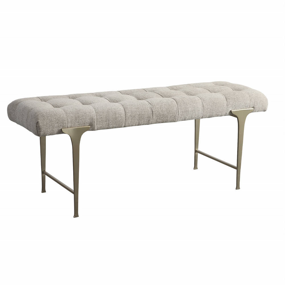 Imperial Upholstered Gray Bench | Traditional Style Accent Chair
