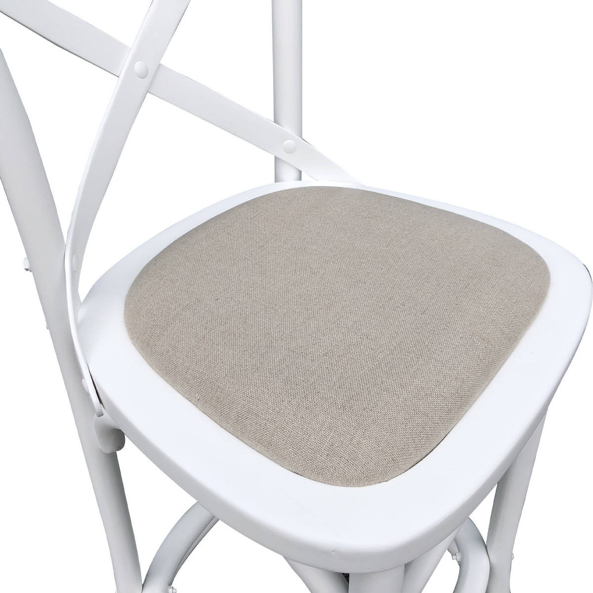Bentwood Counter Stool - Matt White with Linen Seat | French Provincial