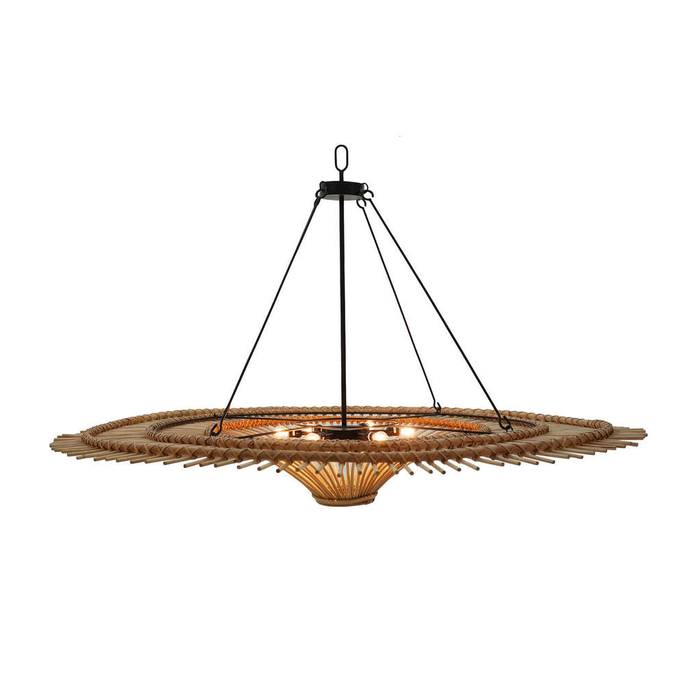 Bahama Rattan Ceiling Pendant Light | Mid-Century Style Lighting