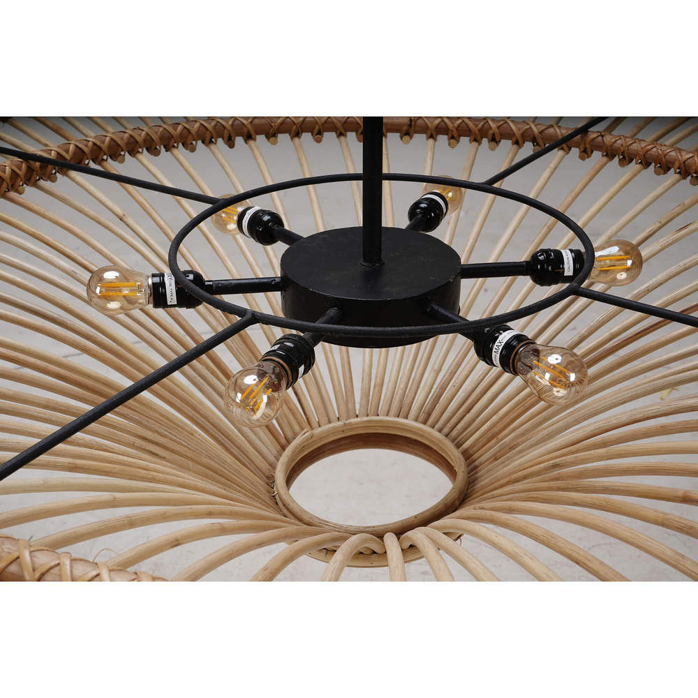 Bahama Rattan Ceiling Pendant Light | Mid-Century Style Lighting