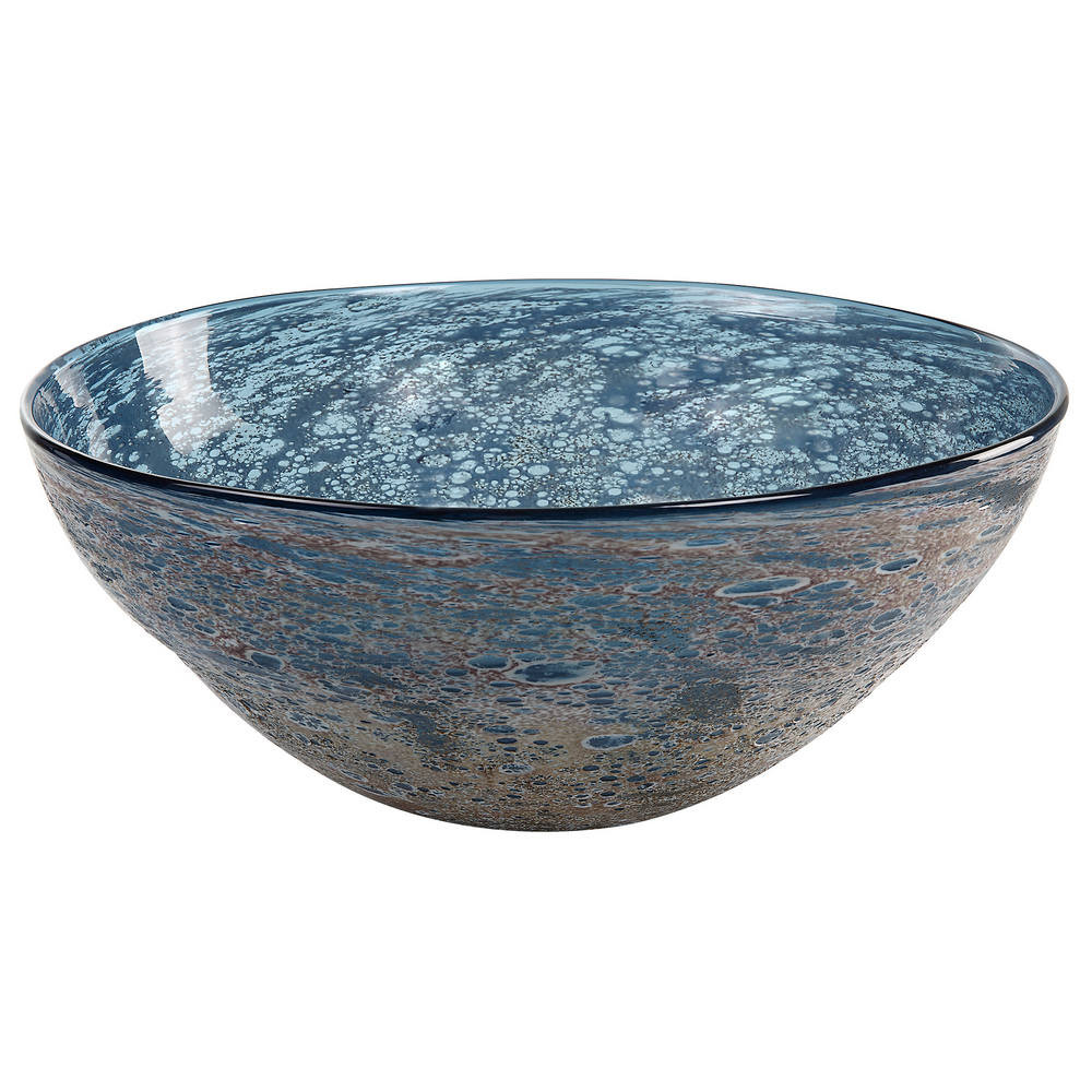 Genovesa Aqua Glass Bowl | Organic Style Decor