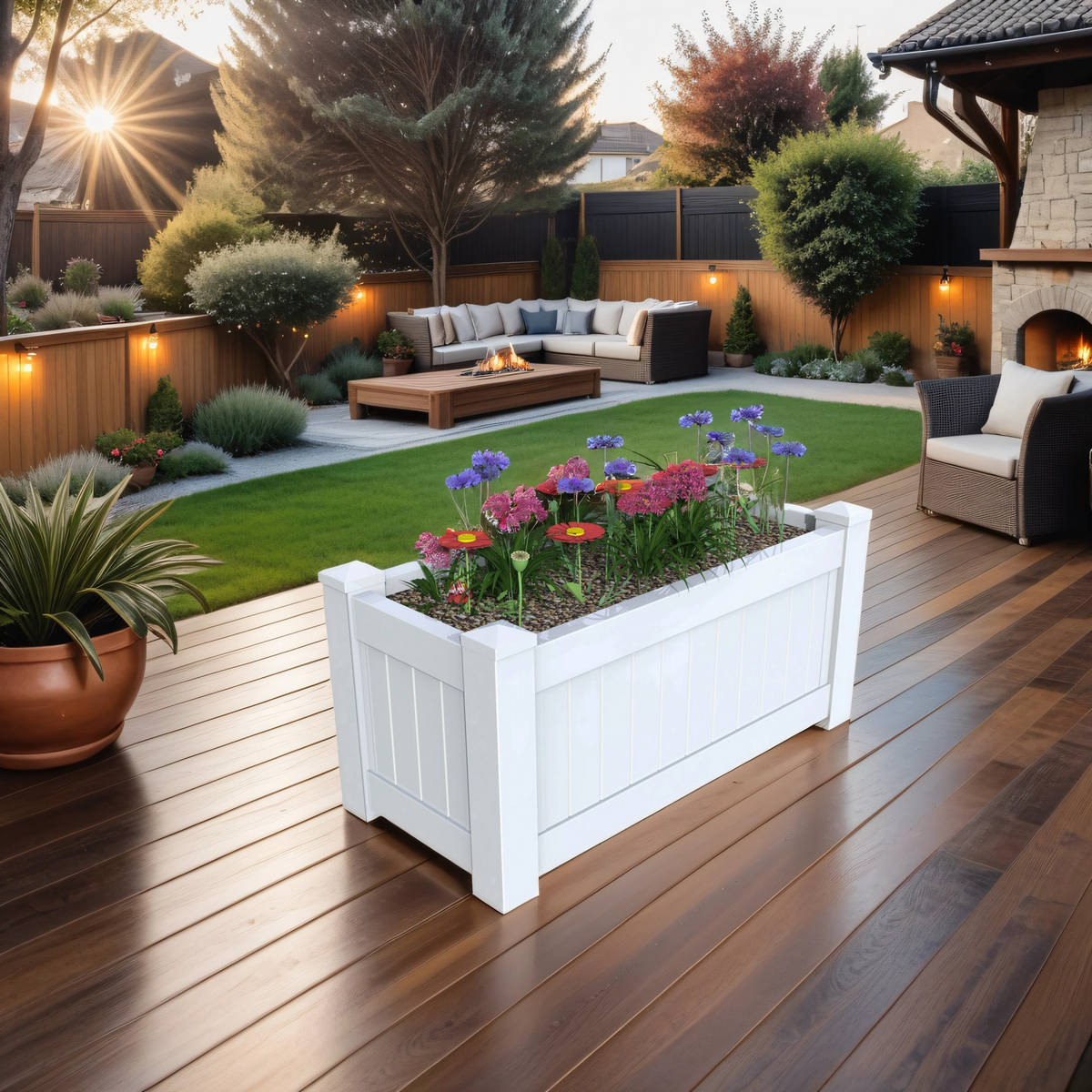 Hamptons Planter Box Large - White | Hamptons Style Decor