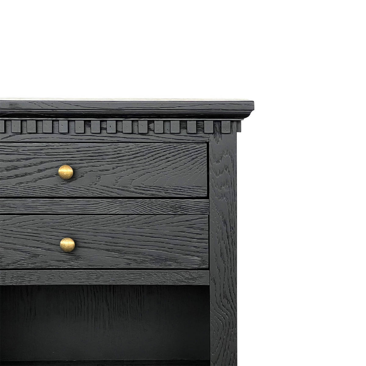 Marie Open Bedside Table - Black Oak | Hamptons