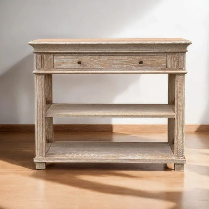 Hoxton Console Table Small - Whitewash Oak | Hamptons