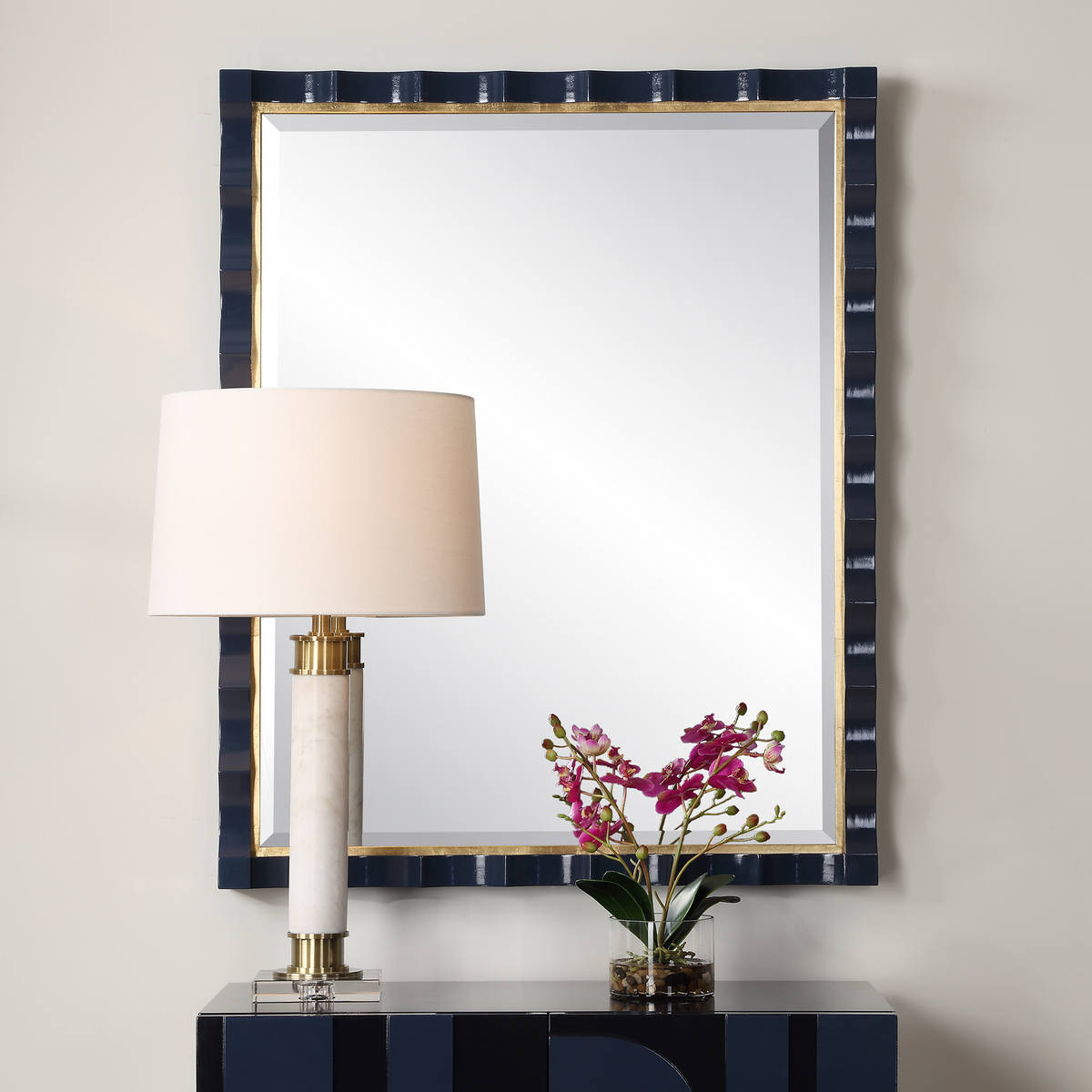 Gulf Navy Blue Mirror | Contemporary Style Wall Mirror
