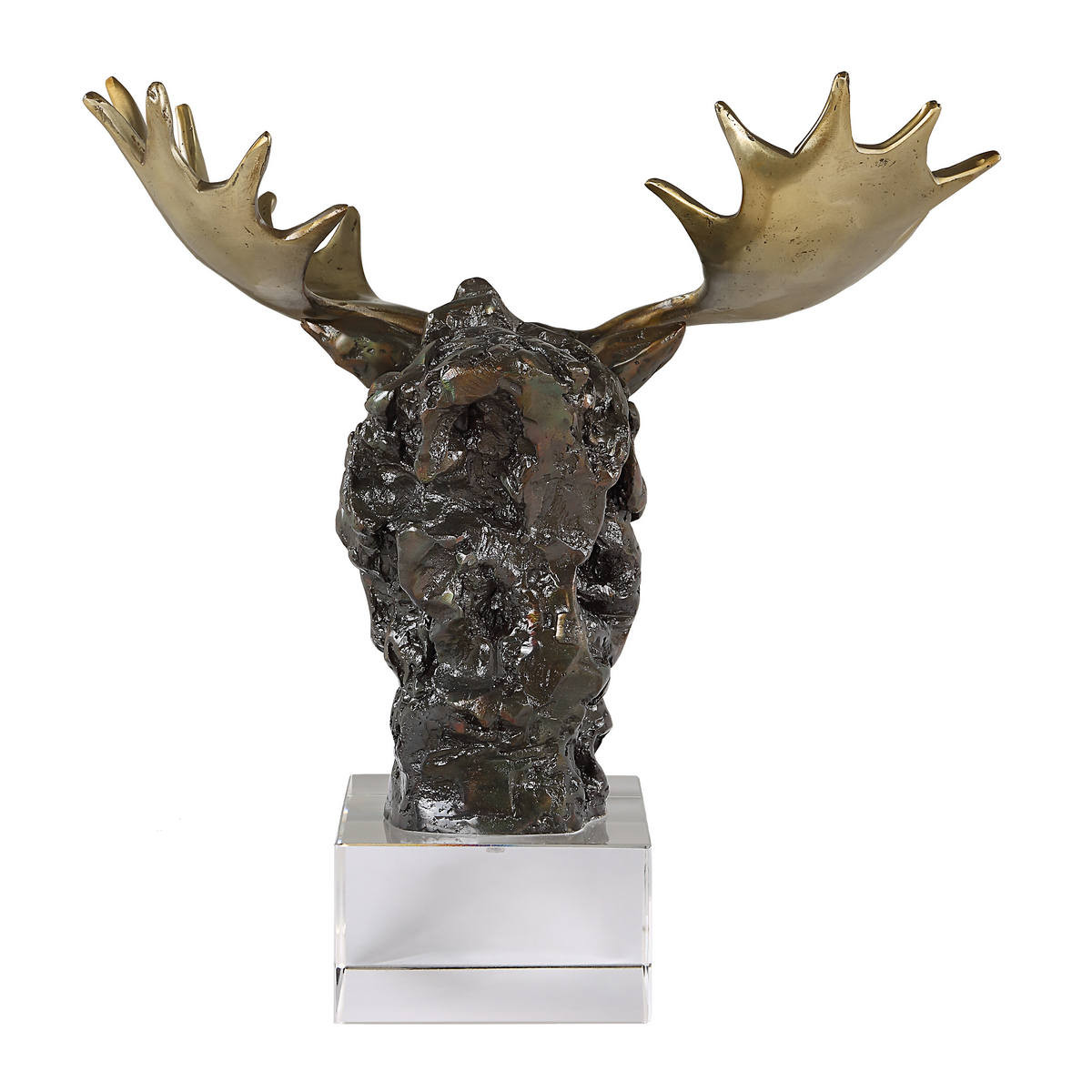 Moose Bust Bronze Sculpture | Contemporary Style Sculpture