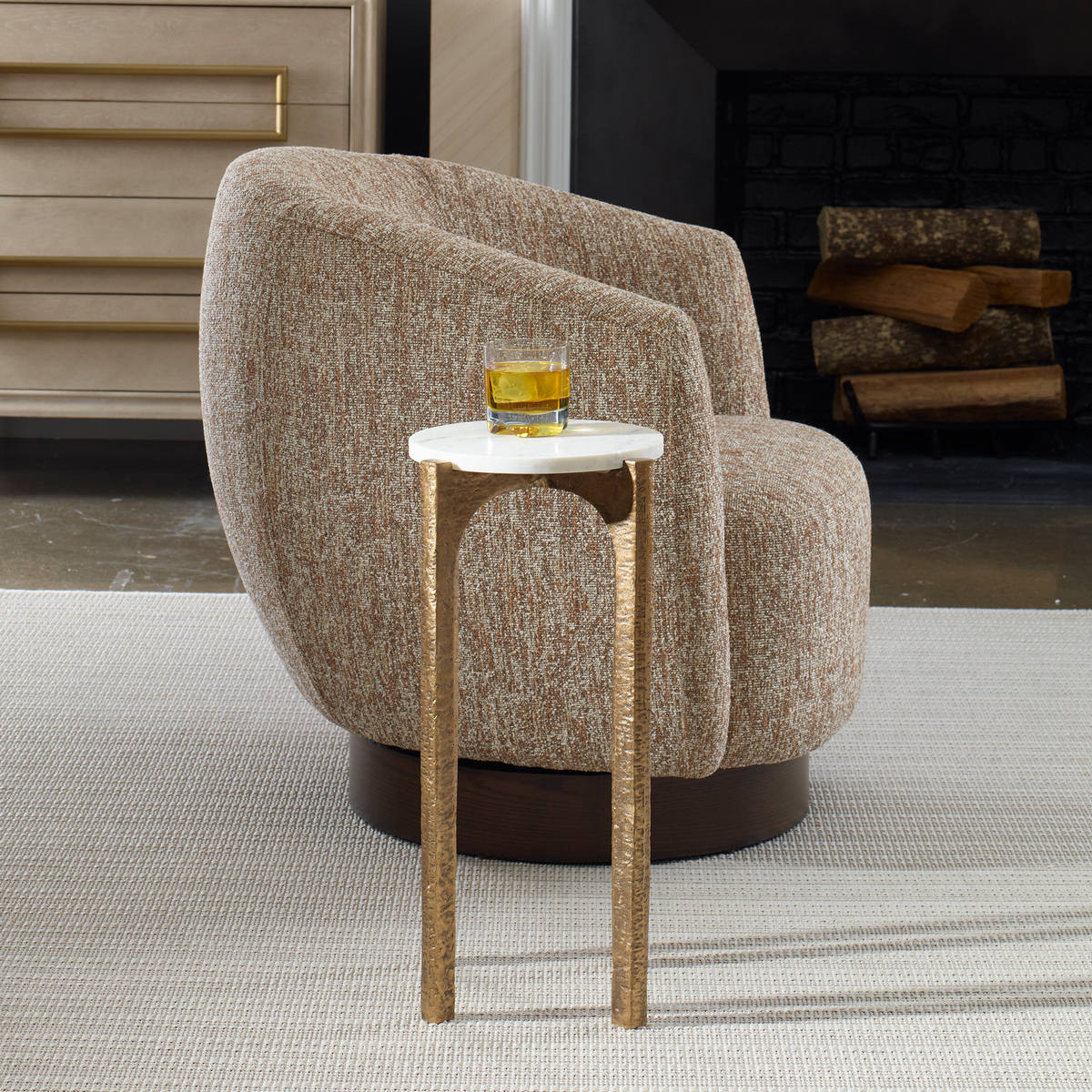 Vivi Marble Drink Table | Mid-Century Style Accent Table