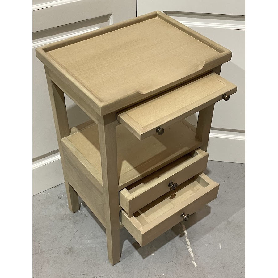 Eton 2 Drawer Side Table with Pull Out Shelf - Sandbar