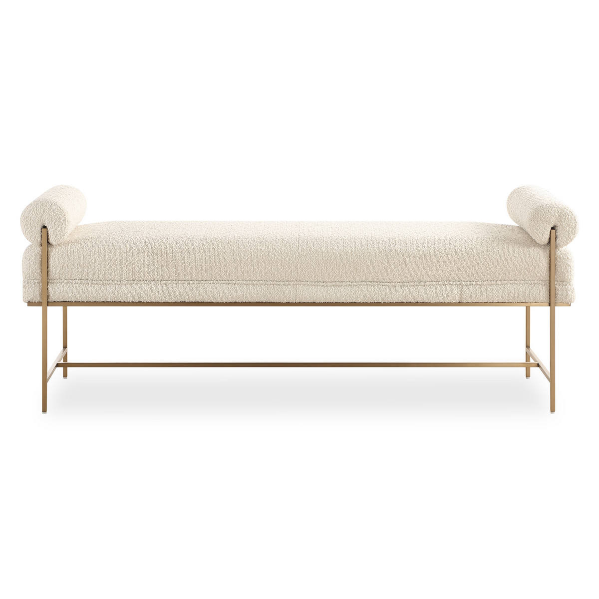 Bolster Pearl White Bench | Contemporary Style Ottoman Bench