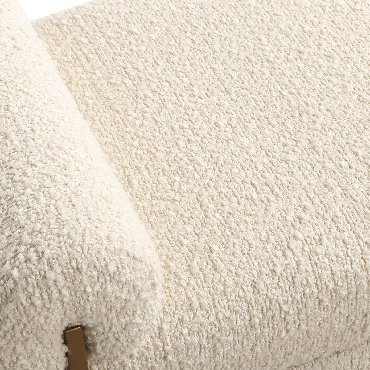 Bolster Pearl White Bench | Contemporary Style Ottoman Bench