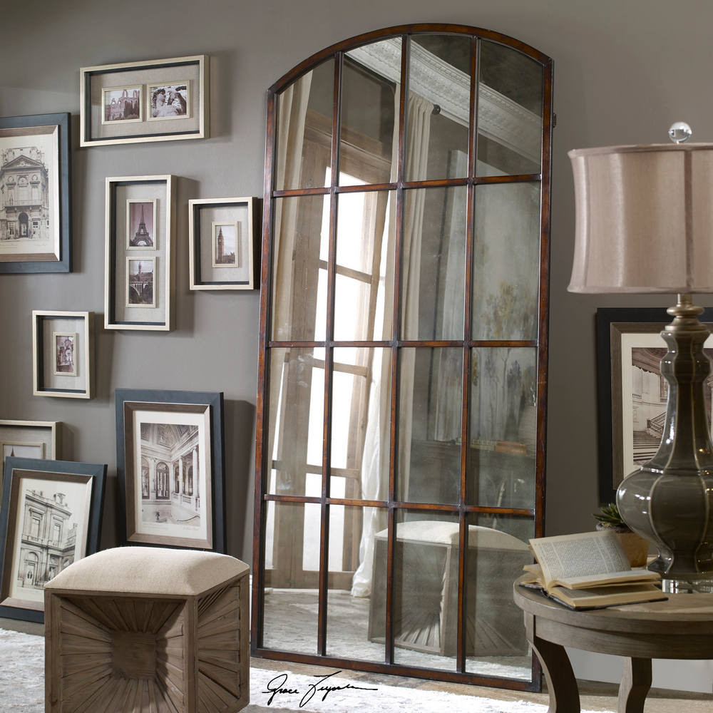 Amiel Antique Large Arch Mirror | Mid-Century Style Decor