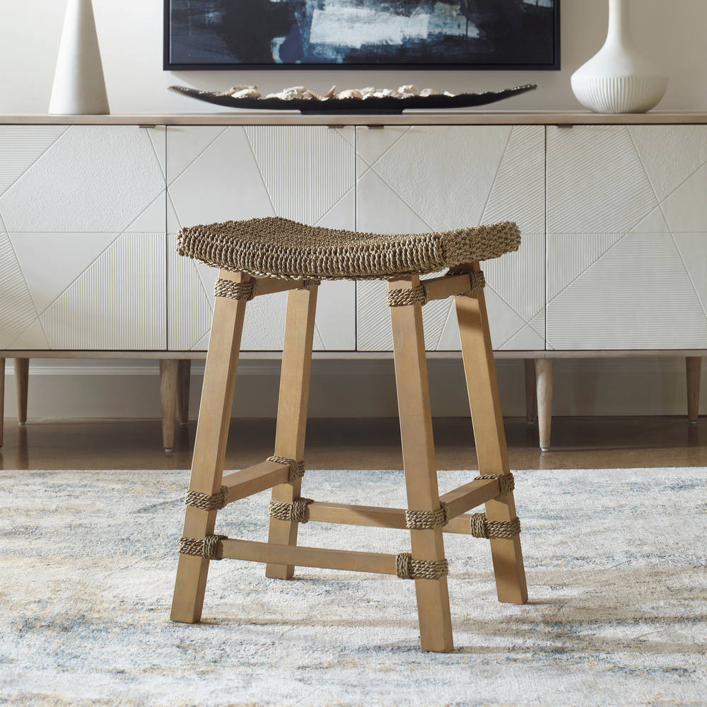 Everglade Sea Grass Counter Stool | Coastal Style Accent Chair