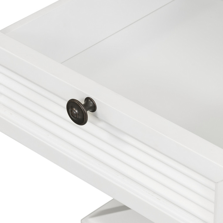 Hamptons Shutter Side Table White by Maison Living - Maison Living