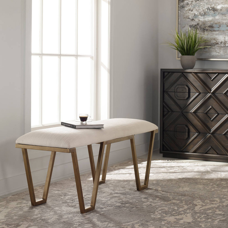 Farrah Geometric Bench | Geometric Style Occasional Furniture