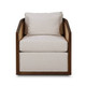 Willis Swivel Chair with Mahogany Frame & Rattan