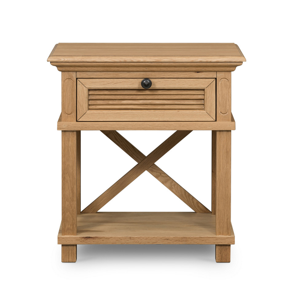 Hamptons Shutter Side Table White by Maison Living - Maison Living