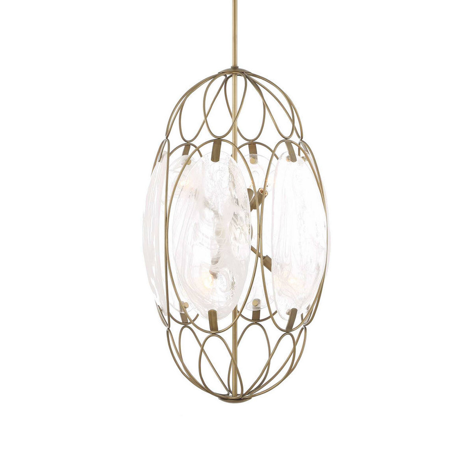 Valencia 6 Light Glass Panel Pendant | Contemporary Style Ceiling Pendant