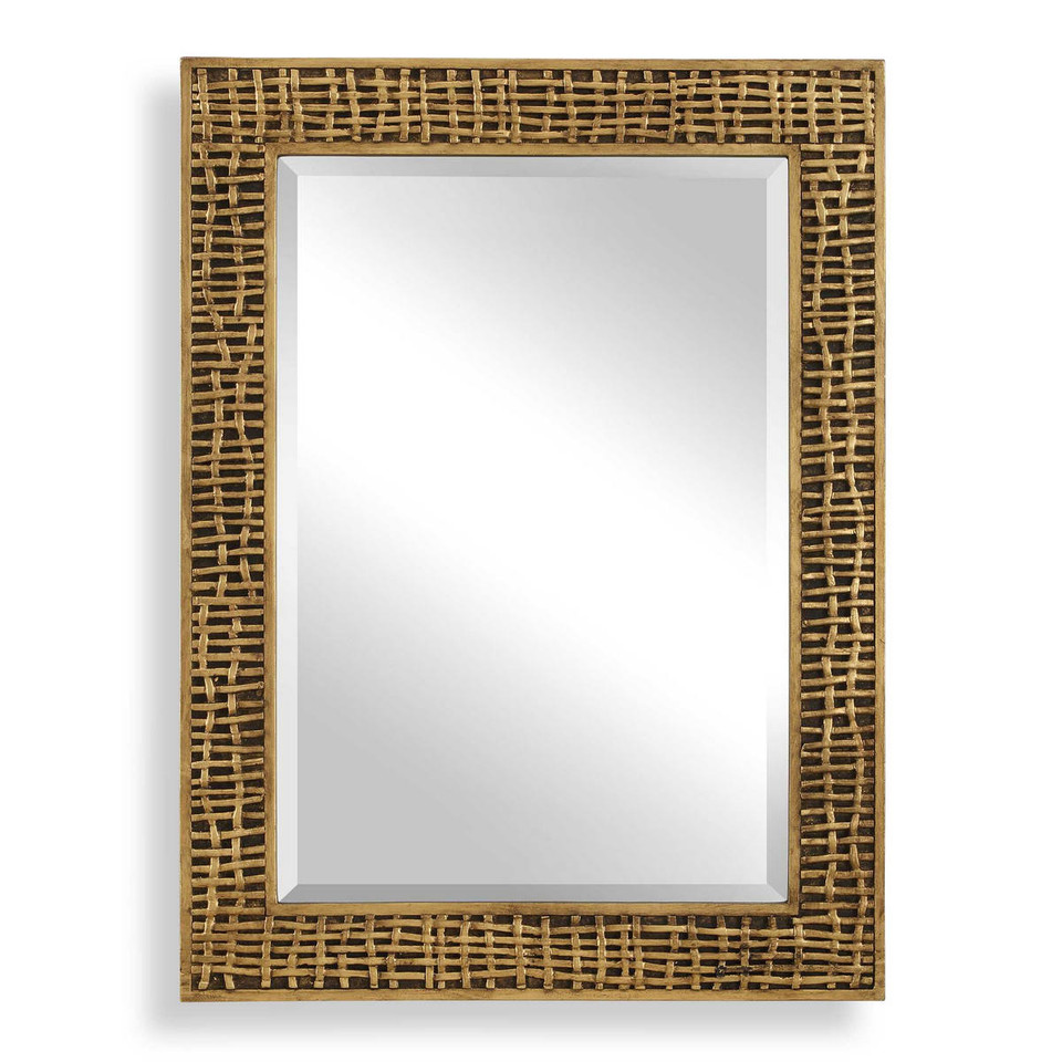 Woven In Time Gold Mirror | Contemporary Style Wall Mirror