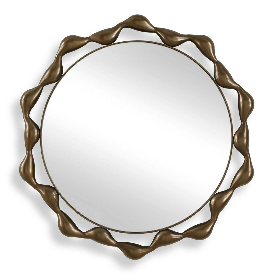 Remolino Round Bronze Mirror | Contemporary Style Wall Mirror