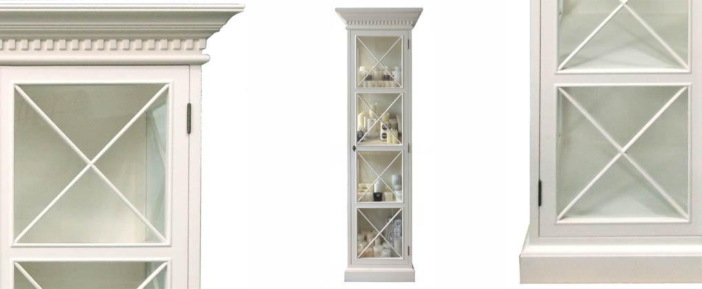 French Cross Display Cabinet - Narrow - Maison Living