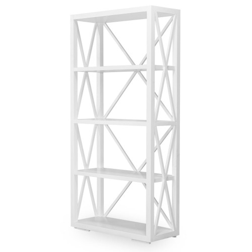 Hamptons Cross Bookshelf - White - Hamptons Style Furniture