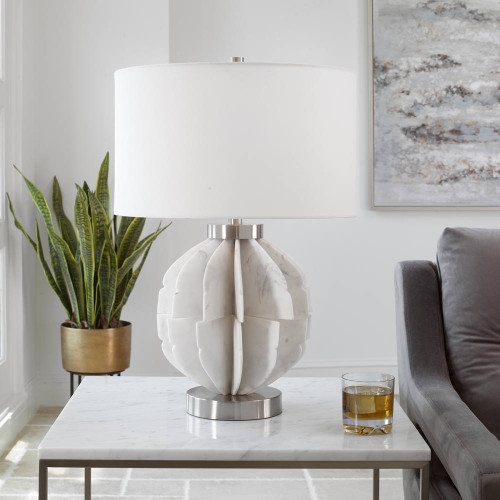 Repetition White Marble Table Lamp | Organic Style Table Lamp