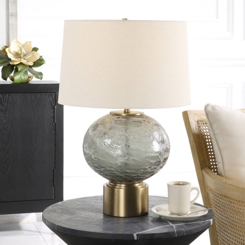 Lunia Gray Glass Table Lamp | Mid-Century Style Table Lamp