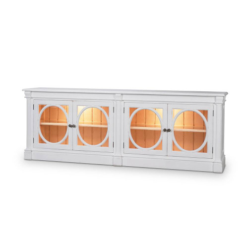Fiona 4 Door Buffet with Glass Shelves And Led Lights