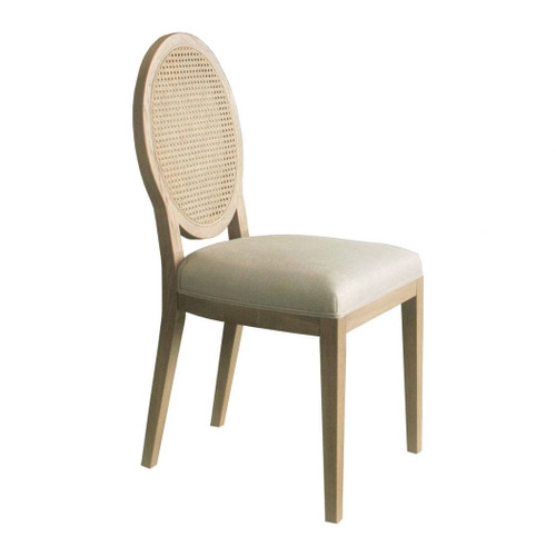 Portland Round Back Side Chair - Natural Oak withRattan | Contemporary