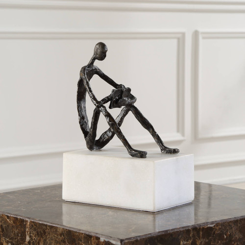 Sit Back Relax And Read Iron Sculpture | Mediterranean Style Sculpture