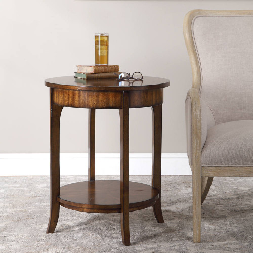 Carmel Round Lamp Table | Coastal Style Accent Table