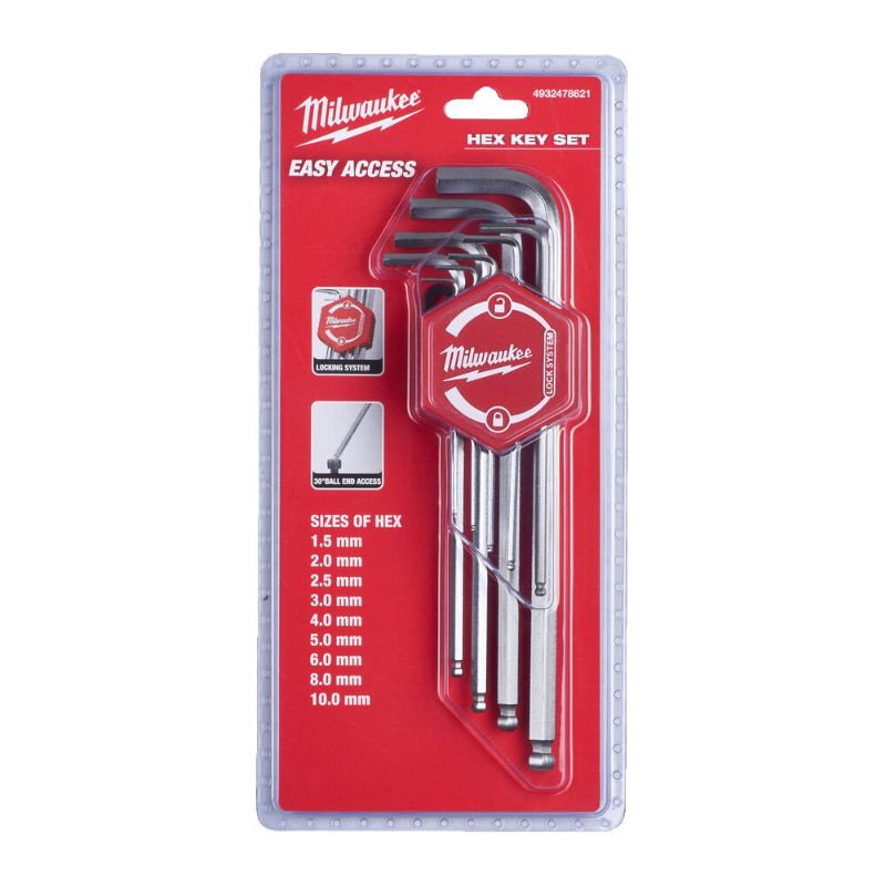 Milwaukee 9pc Allen Key Hex Set 4932478621