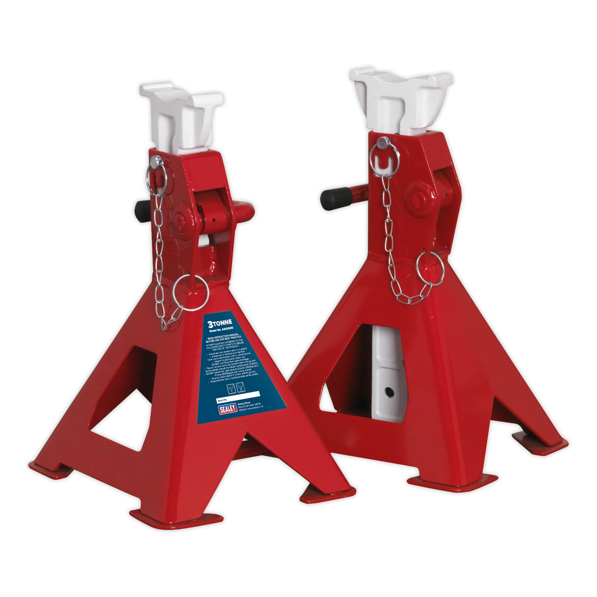 Sealey Axle Stands (Pair) 3tonne Capacity per Stand Auto Rise Ratchet ...