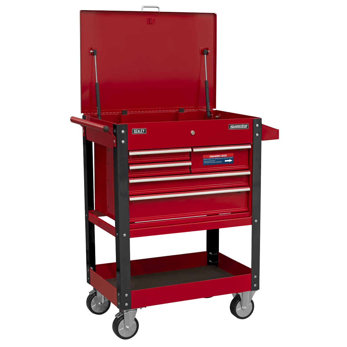 Sealey Heavy-Duty Mobile Tool & Parts Trolley with 5 Drawers Lockable ...