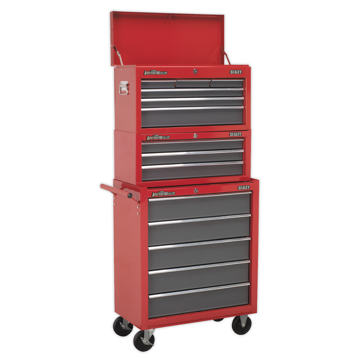 Sealey Rollcab 5 Drawer with Ball-Bearing Slides - Red/Grey AP22505BB ...