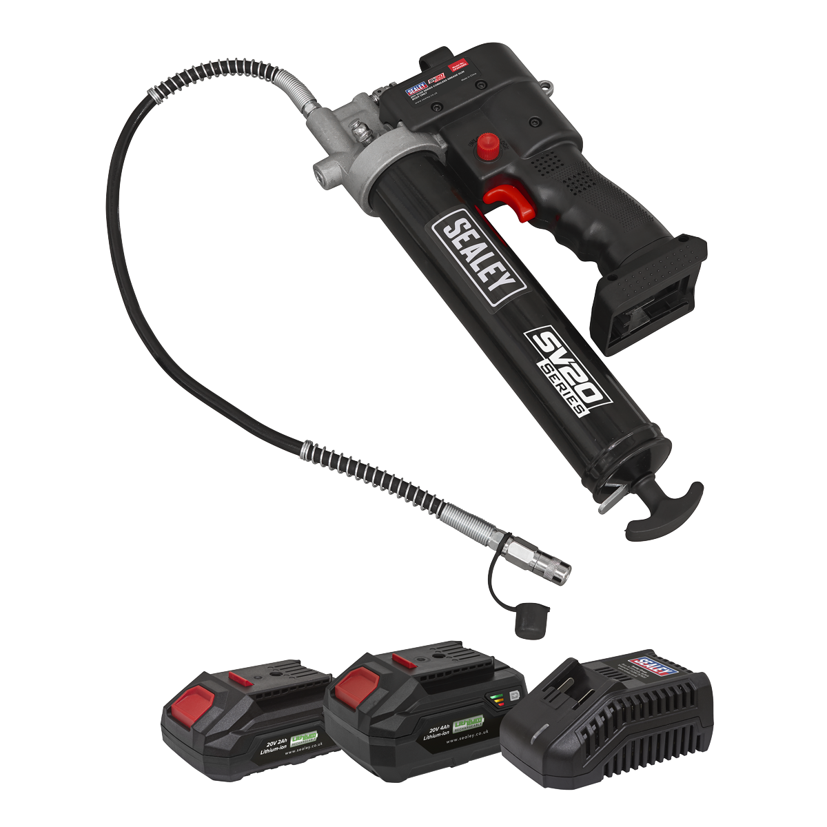 Sealey 20V SV20 Series Cordless Grease Gun Kit - 2 Batteries ...