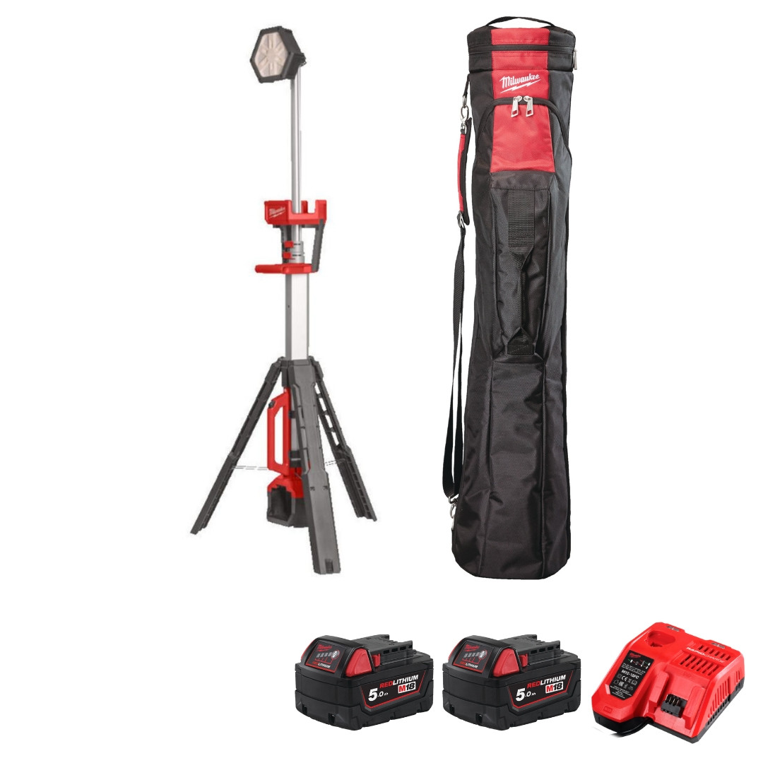 Milwaukee M18 Stand Light Cordless Tower Light Kit M18SAL2-502B | Toolforce