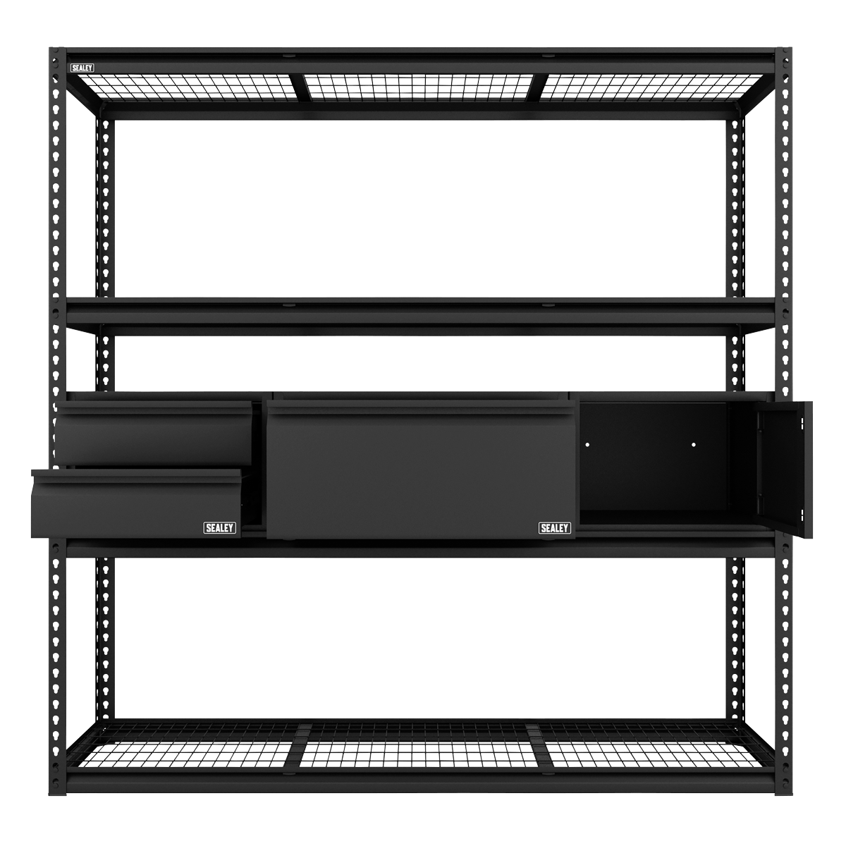 Sealey Heavy-Duty Modular Racking Kit with 3 Storage Units APMRCOMBO1 ...