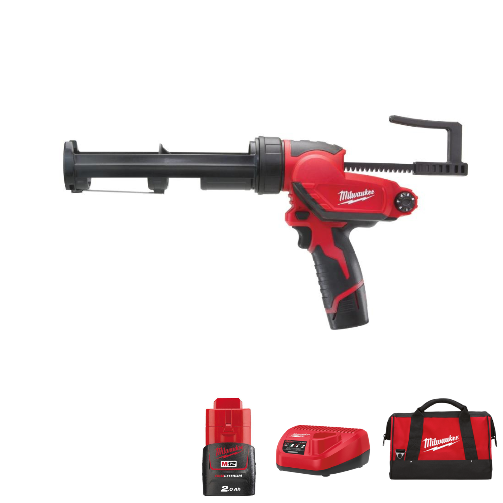 Milwaukee M12 M12PCG/310C-201B Sub Compact 310ml Caulking Gun Kit ...