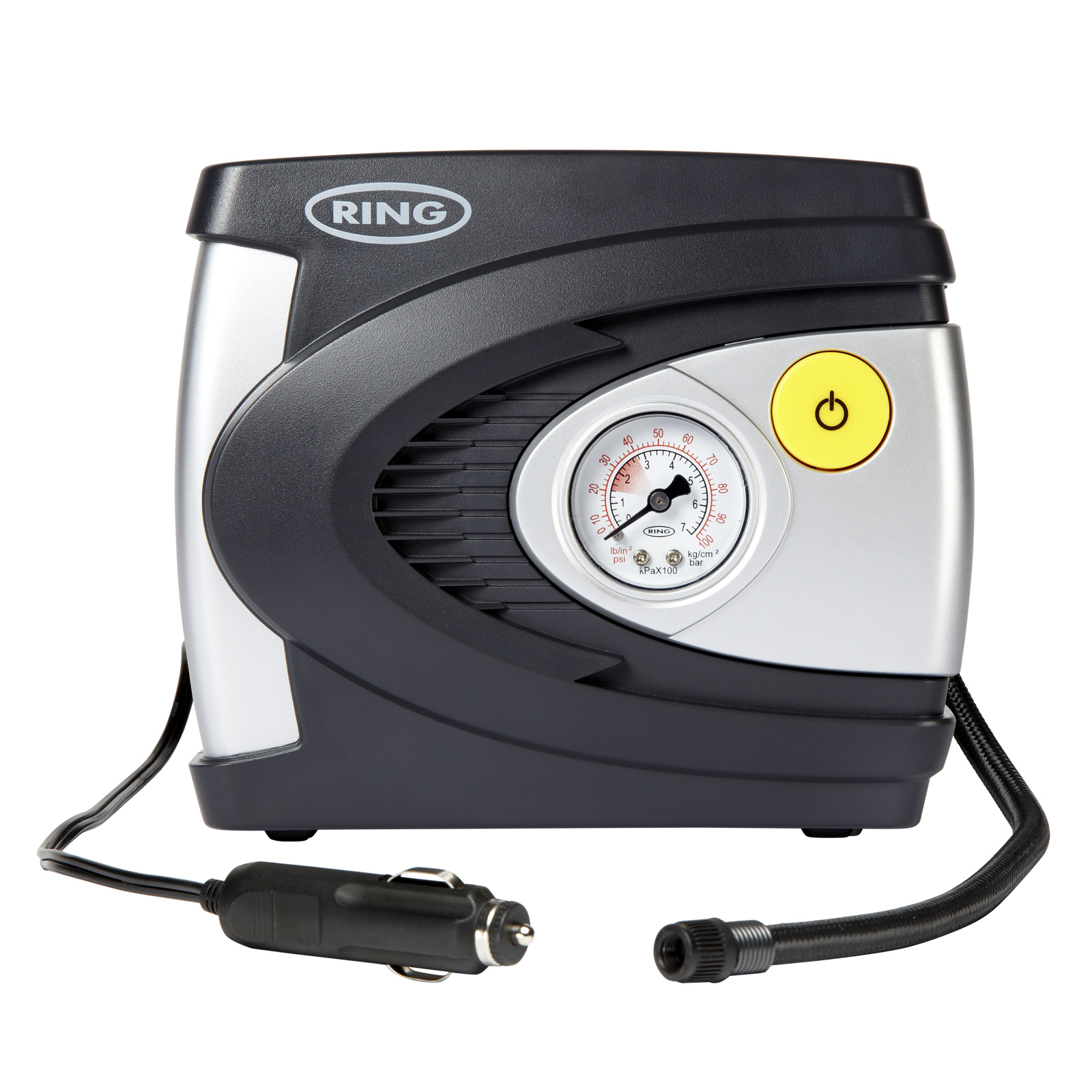 Ring Automotive RAC610 12v Tyre Inflator with Adaptor Kit Toolforce.ie