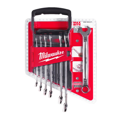 Milwaukee 7 Piece Maxbite Metric Combination Spanner Set 4932464257 ...