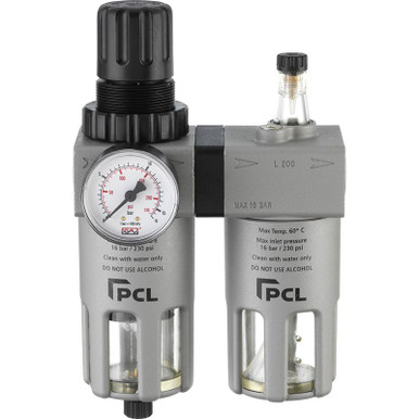 PCL Air Treatment Filter/Regulator/Lubricator 0-170 psi, 1/2 Ports ...