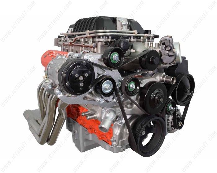 ICT Billet LSA Supercharger High Mount A/C Sanden 7176 Compressor ...