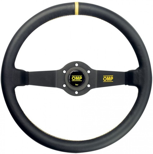 OMP Rally Liscio Black Leather Steering Wheel - Enjuku Racing