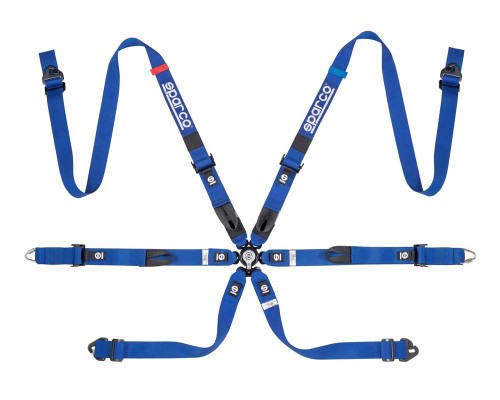 Sparco Belt Prime H7 6 Point 2in Blue Harness - Enjuku Racing